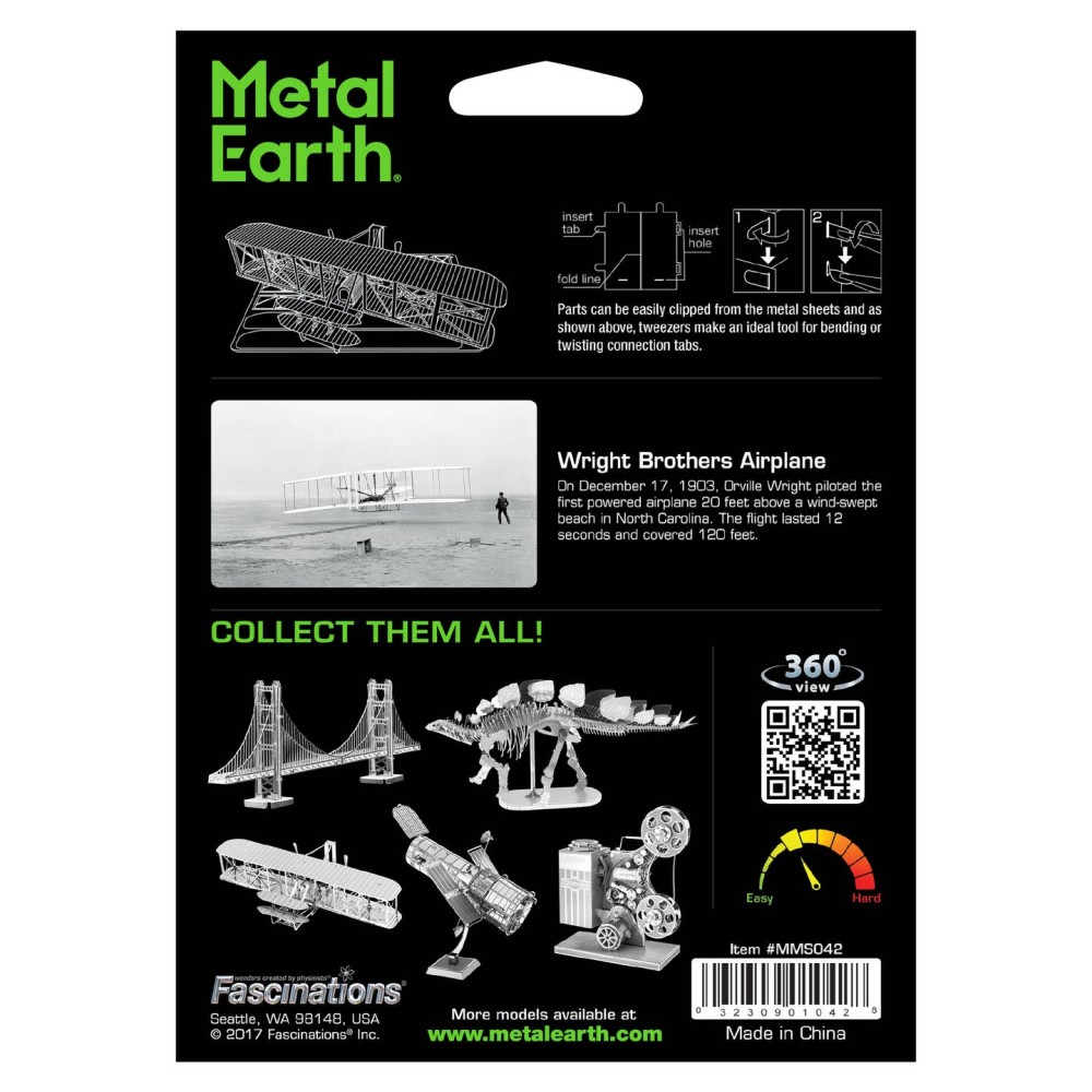 Metal Earth Wright Brothers Plane Model Kit - Collectomania